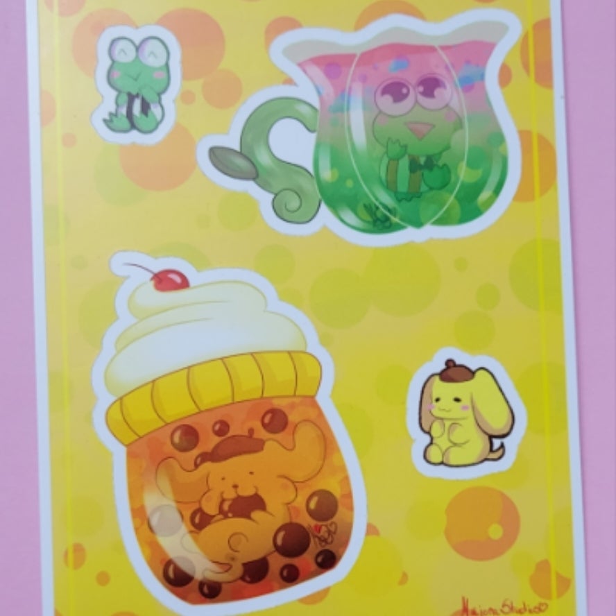 MS Sanrio Frog Sticker Sheet | Strawberry Soda-Pop Studios